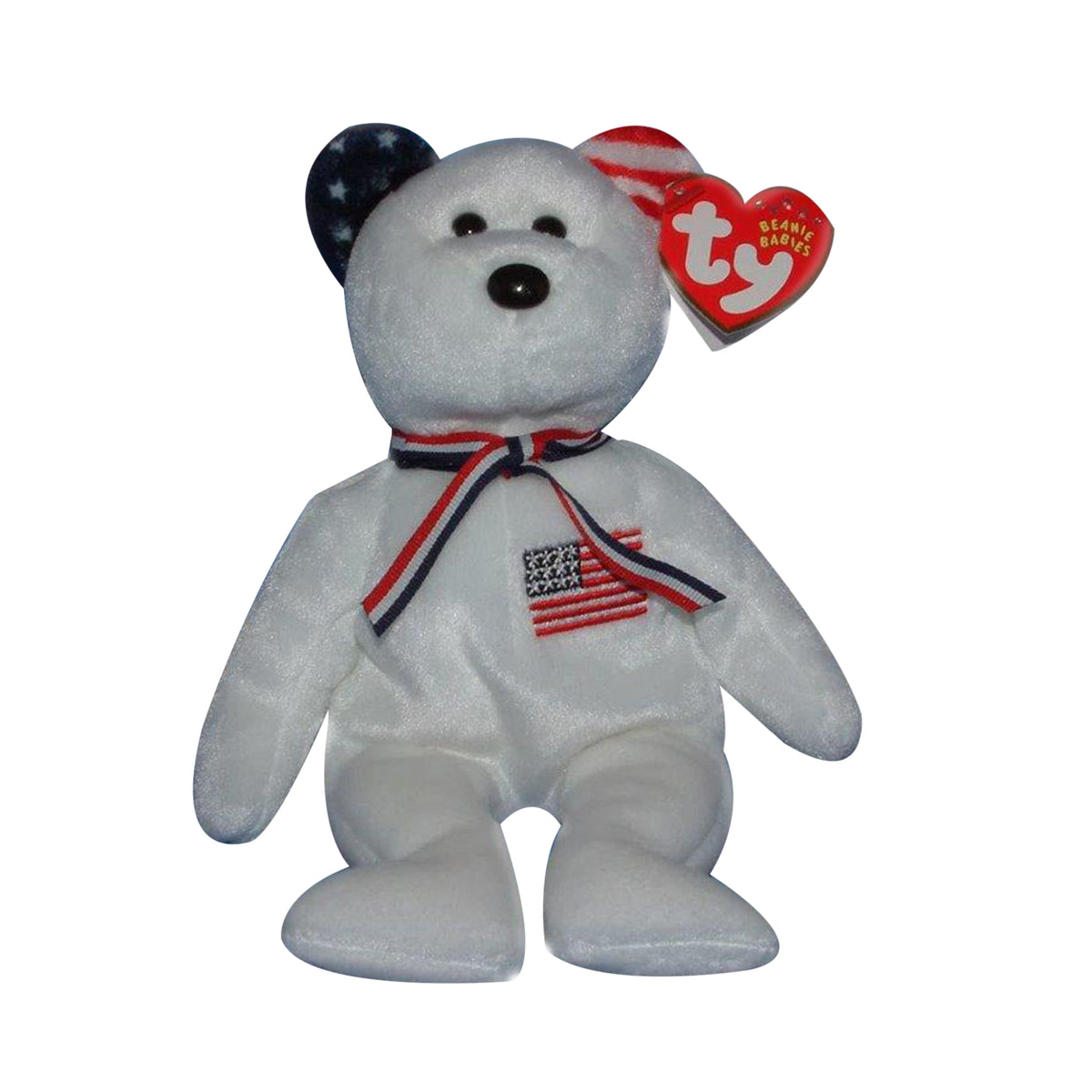 Ty Beanie Baby: America the Bear- White – Sell4Value